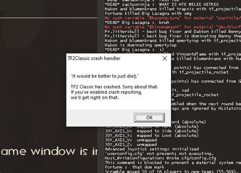 Just Got This Error After Closing Tf2c Through Console Rtf2classic