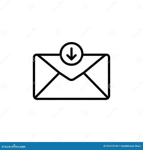 Inbox Icon Set Mail Box Email Download Arrow Icon Mailbox Web Symbol Stock Vector