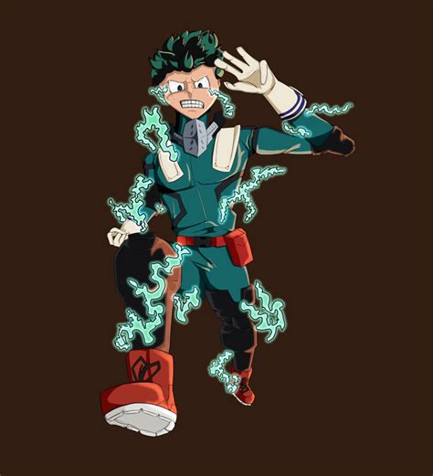Deku Jumping Into Action Bokunoheroacademia