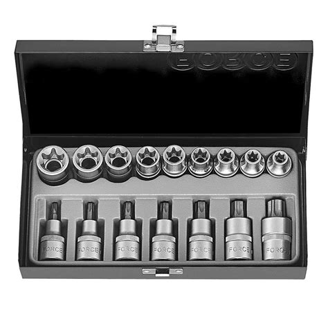 Chrome Vanadium 4171 Force Star Male Female Socket Set For Automobile