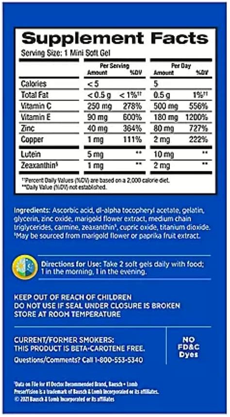 Pre Servision Areds 2 Eye 210 Softgels Vitamin And Mineral Supplement Mineral Supplement