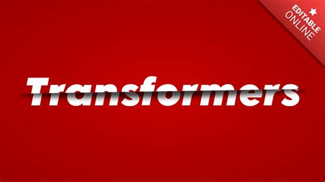 Transformers Red Sliced Text Effect Generator Transformers Red Sliced Text Effect Generator