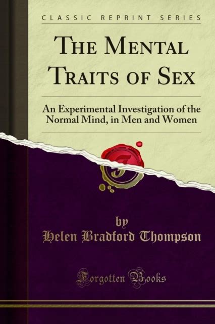 Mental Traits Of Sex 2019 Thompson Helen Bradford 9789969159