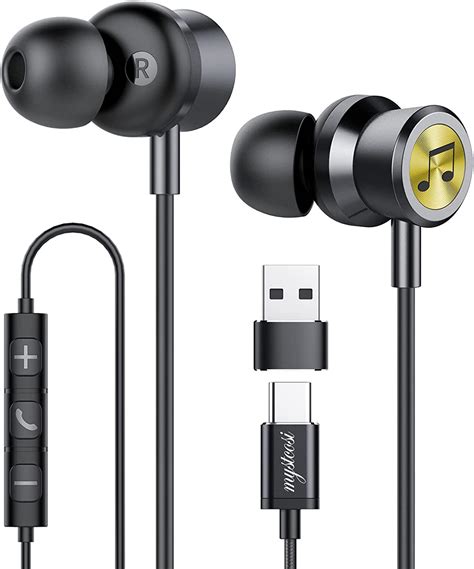 Usb C Earphones With Microphone In Ear Headphones Wired