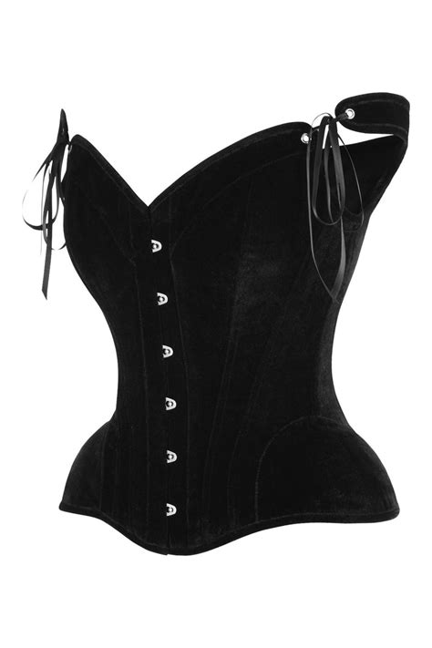 Top Drawer Black Velvet Steel Boned Corset Wstraps Daisy Corsets Usa