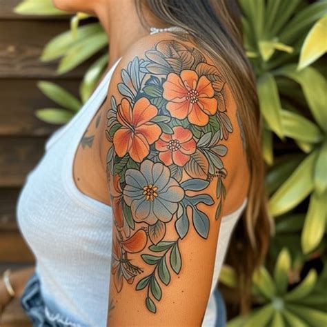 Upper Arm Flower Tattoo Ideas