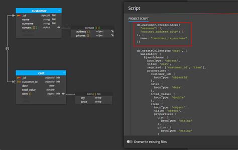 MongoDB Indexes In Moon Modeler Schema Design Tool