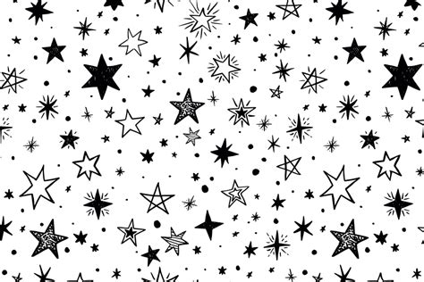 Black Star Pattern White Background Laptop Stickers Tenstickers