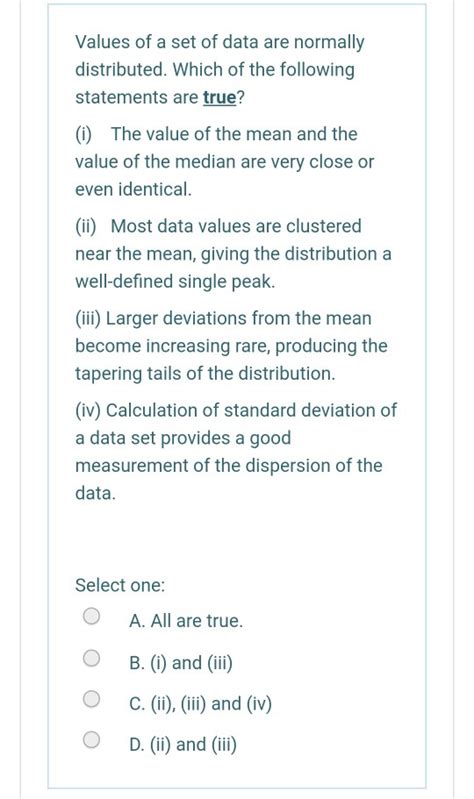 Solved Values Of A Set Of Data Are Normally Distributed