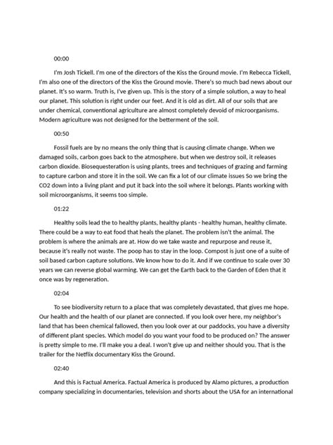 Kiss The Ground Pdf Agriculture Soil