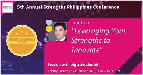 Strengthsphconference Thrivewithstrengths Strengthsphilippines Len Tiso Mba Cfa Acc