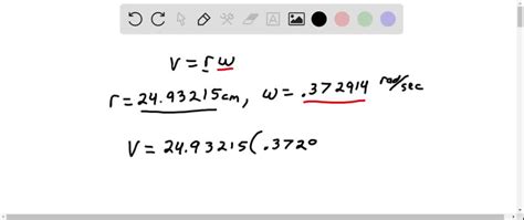 Solved Use The Formula V R ωto Find The Value Of The Missing Variable