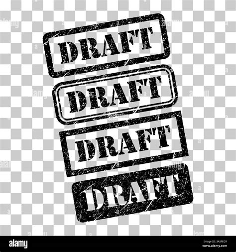 Set Of Draft Stamp Symbol Label Sticker Sign Button Text Banner