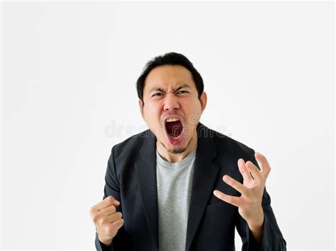Angry And Furious Business Man Isolated On White Background Stock Image