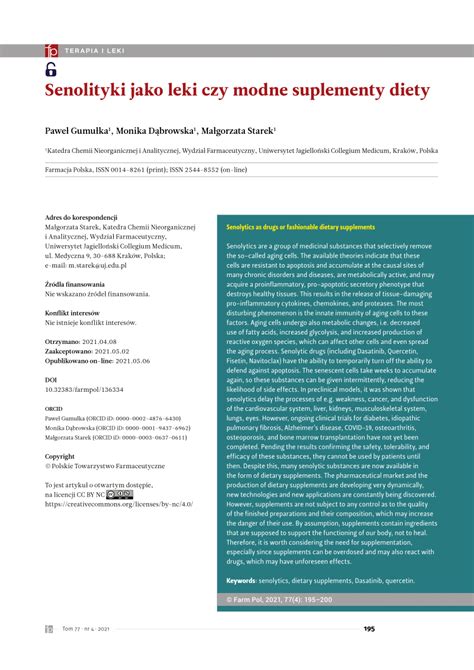 Pdf Senolytics As Drugs Or Fashionable Dietary Supplements