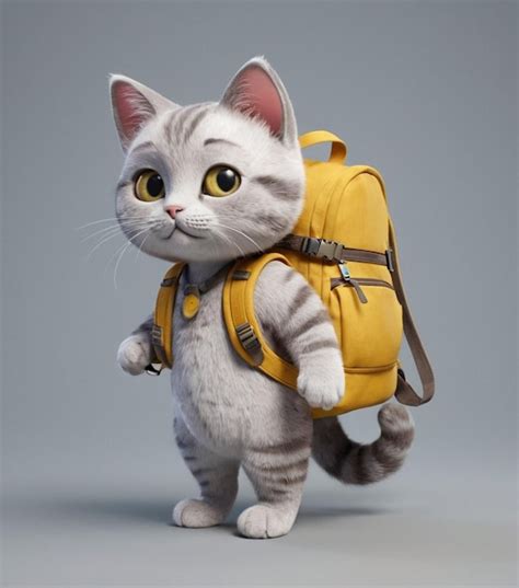 94000 Cute Kitten Backpack Isolated Pictures