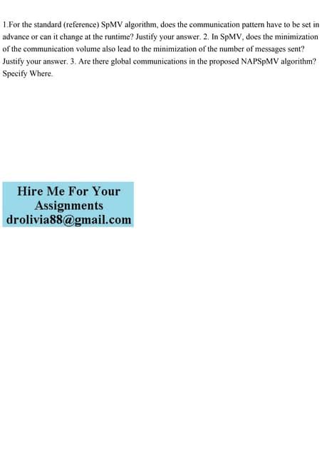 1for The Standard Reference Spmv Algorithm Does The Communicatiopdf