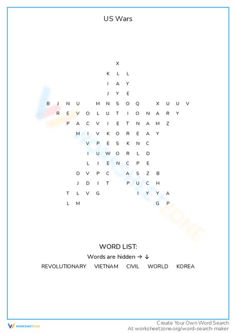 Us Wars Worksheet