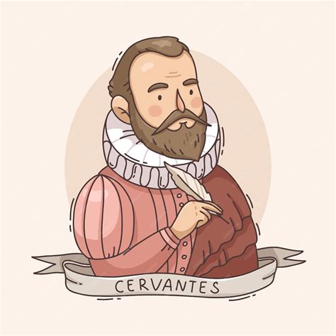 Free Vector Hand Drawn Miguel De Cervantes Illustration