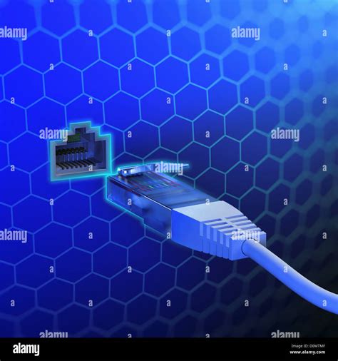 LAN Cable Entering A Power Socket Stock Photo Alamy