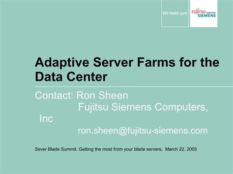Adaptive Server Farms For The Data Center Ppt