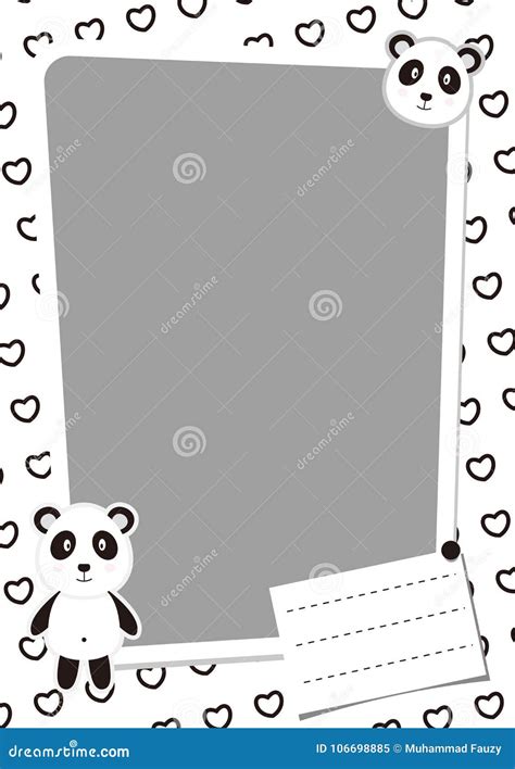 Panda Frame Border Seamless Pattern Cartoon Vector 222848527