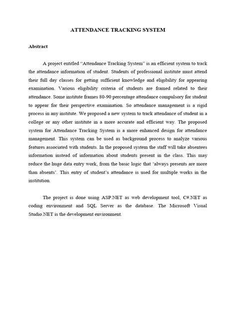Attendance Tracking System Pdf