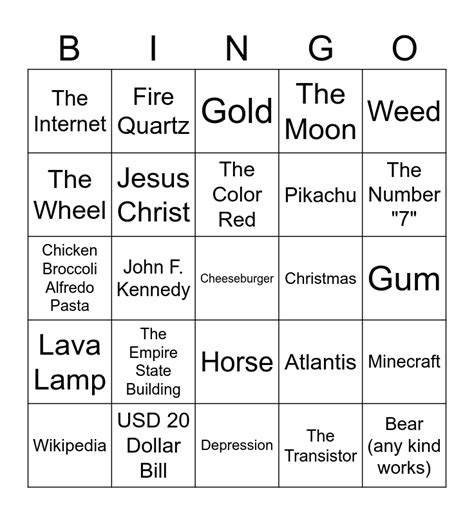 Infinite Craft Bingo Card