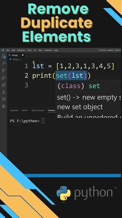 How To Remove Duplicate Elements From A List In Python Shorts Shortsvideo Viral Youtube