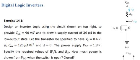 Solved Exercise 14 1 Design An Inverter Logic Using The