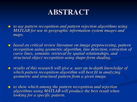 Ppt Gis Pattern Recognition And Rejection Analysis Using Matlab Powerpoint Presentation Id