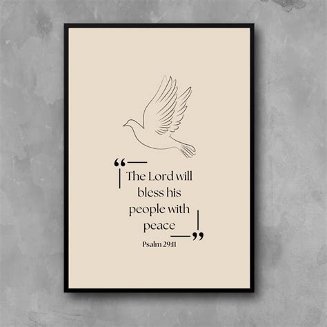 Bible Verse Psalm 29 11 Poster Picture In Col Rose Etsy