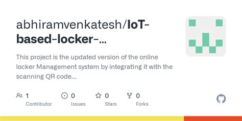 Github Abhiramvenkateshiot Based Locker Management System This