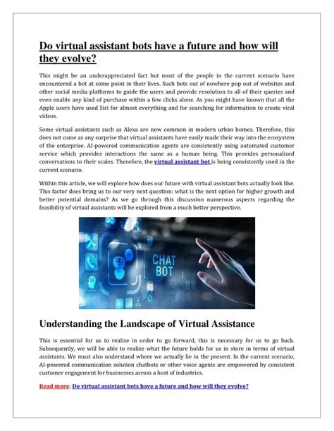 Ppt Do Virtual Assistant Bots Have A Future And How Will They Evolve