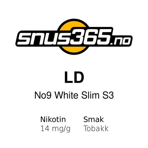 Ld No9 White Slim • Sterk Hvit Snus