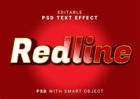 Premium Psd Psd Redline Text Effect Editable
