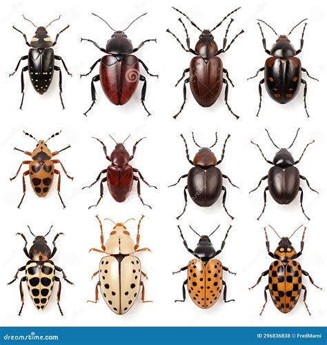 A Group Of Bugs On A White Background Stock Illustration Illustration