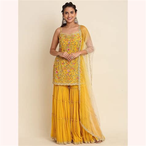Sabyasachi Designer Sharara Suit For Women And Girls With Sequence