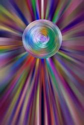 Abstract Parti Colored Illustration Of Wormhole With Radial Blur Seen