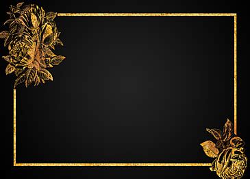 Textured Black Gold Floral Border Background Wallpaper Black Gold