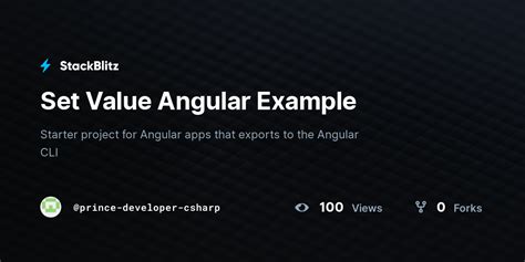 Set Value Angular Example Stackblitz