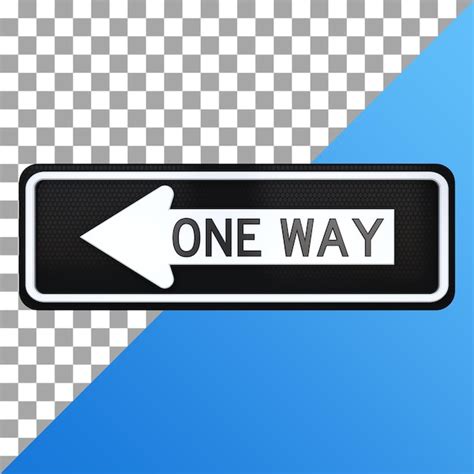 도로 교통 표지의 3d 렌더링 투명 배경으로 편도 표지판 프리미엄 Psd 파일
