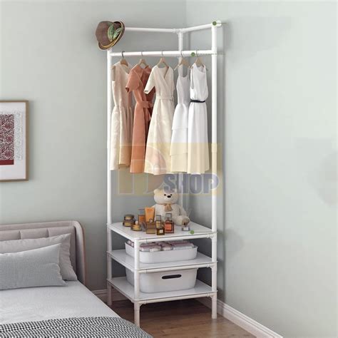 Multi Function Corner Coat Rack And 3 Layers