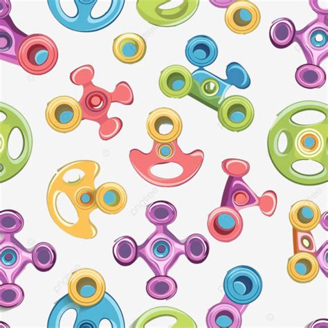 Fidget Spinner Toy Seamless Pattern Pattern Geometric Shapes Color