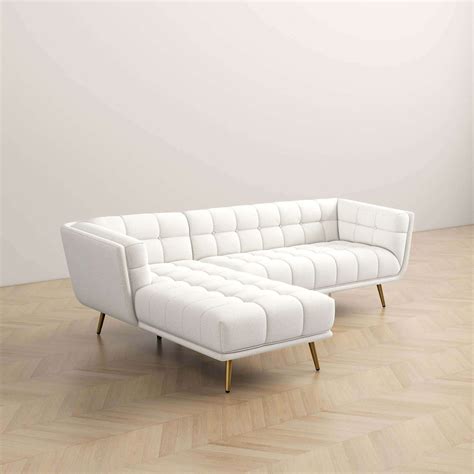 Hancock L Shape Cream Boucle Sectional Sofa