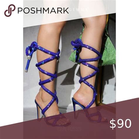 Cape Robbin Gemma Blue 55 Cape Robbin Blue Heels Strappy High Heels