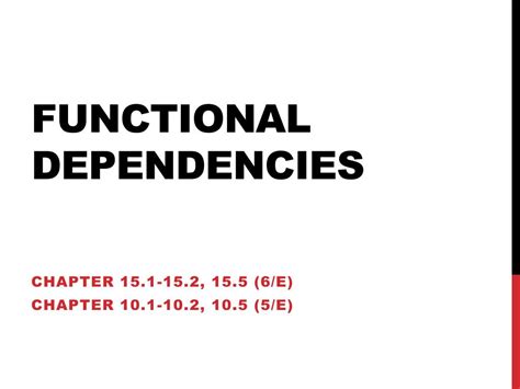 Ppt Functional Dependencies Powerpoint Presentation Free Download