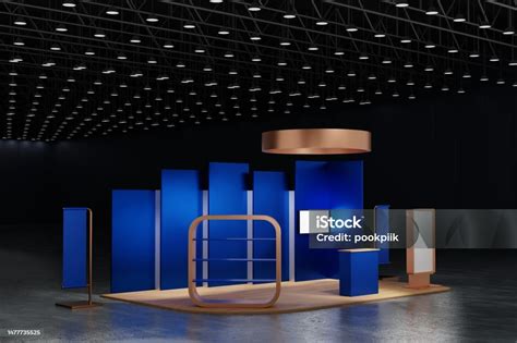 부스 전시 스탠드 디스플레이 모형 디자인 이벤트 무역 박람회 전시 전시장 3d 렌더링 디자인에 대한 스톡 사진 및 기타 이미지 디자인 전시회 부스 Istock
