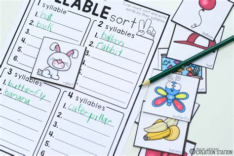 Syllable Sort Classroom Centers Mrs Jones Creation Station