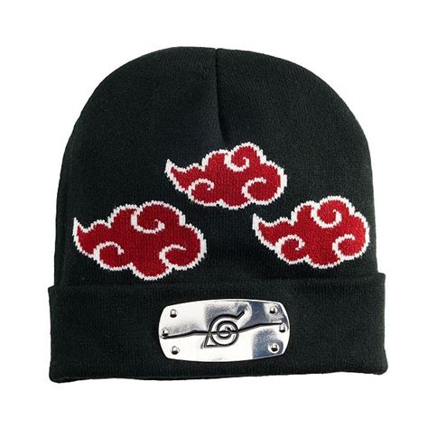 Mens Naruto Itachi Akatsuki Clouds Cuff Beanie